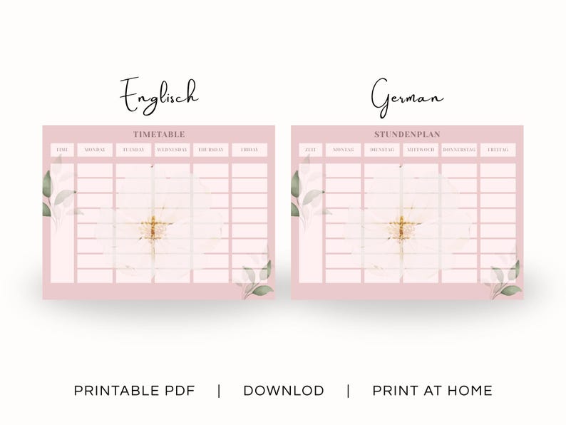 Printable School Timetable - Digital A4 & iPad Size PDF, Instant ...
