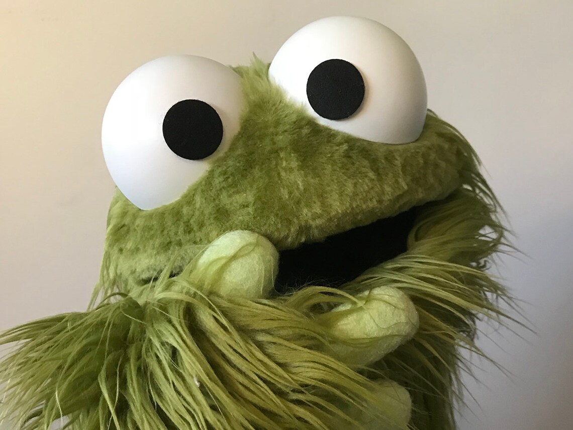 Professional Green Furry Monster Puppet | Etsy