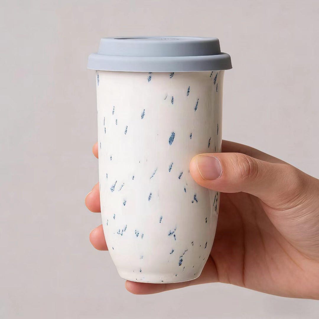 Minimalist Ceramic Travel Mug 340ml | Reusable Coffee Cup With Lid ...