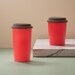 Red Ceramic Coffee Cup With Lid | Minimalist Reusable Travel Mug ...