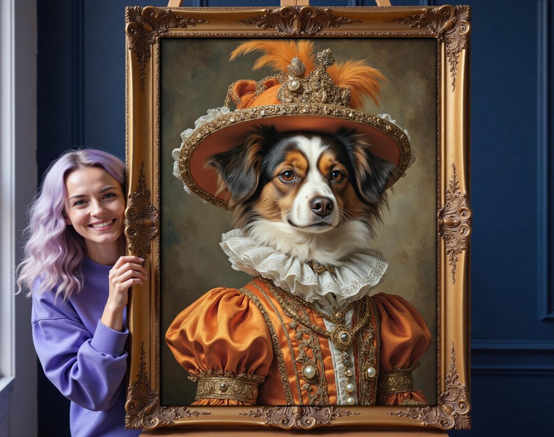 Custom Pet Portrait | Renaissance Dog Painting | Rococo Style Pet ...
