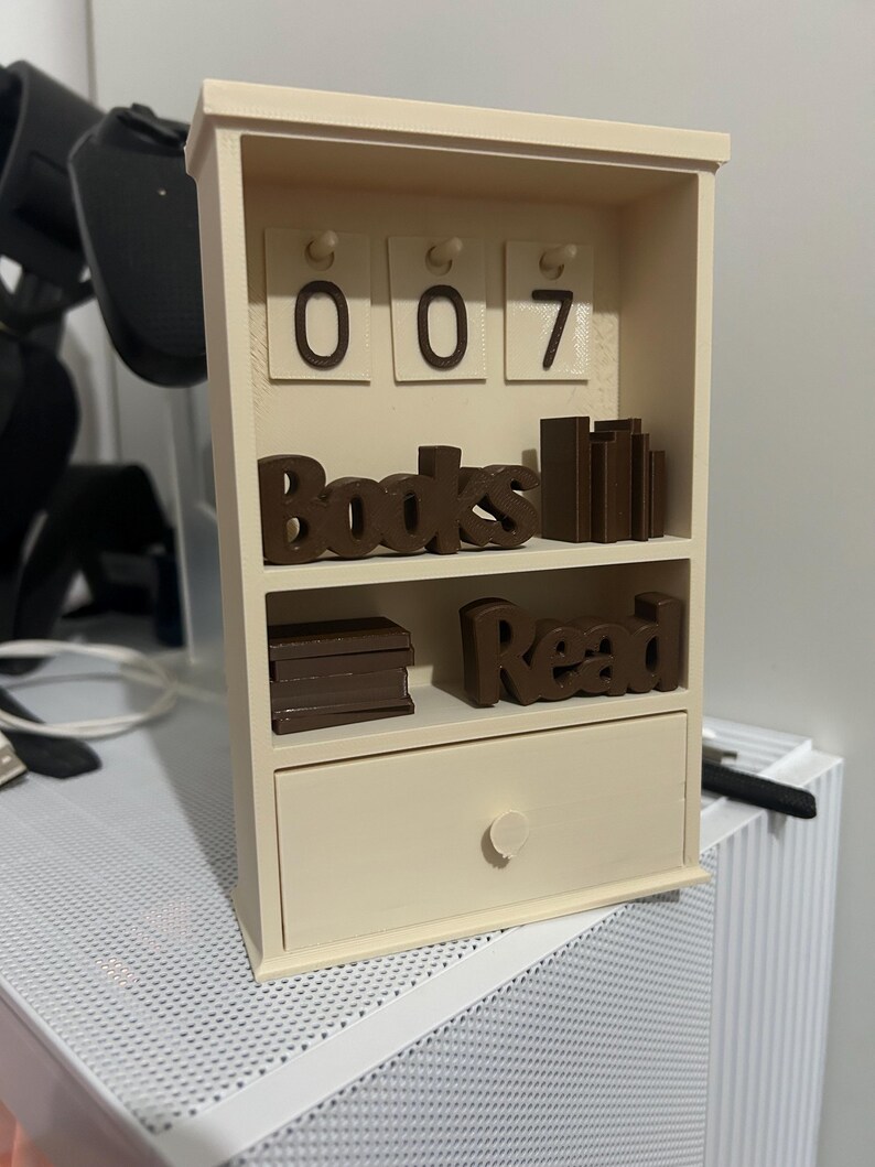 3D Printed Personalized Book Counter | Reading Tracker for Book Lovers ...
