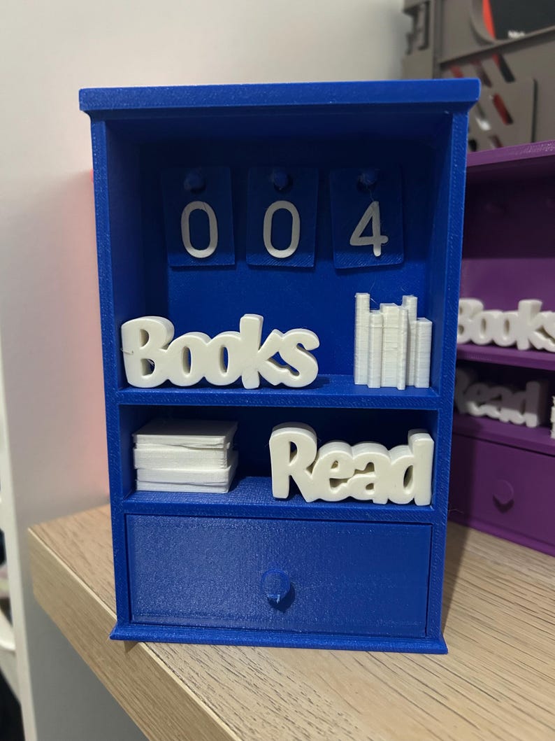 3D Printed Personalized Book Counter | Reading Tracker for Book Lovers ...