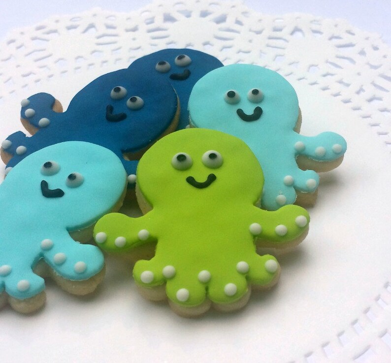 Octopus Sugar Cookies - Mini Cookies - Nautical Cookies - Etsy