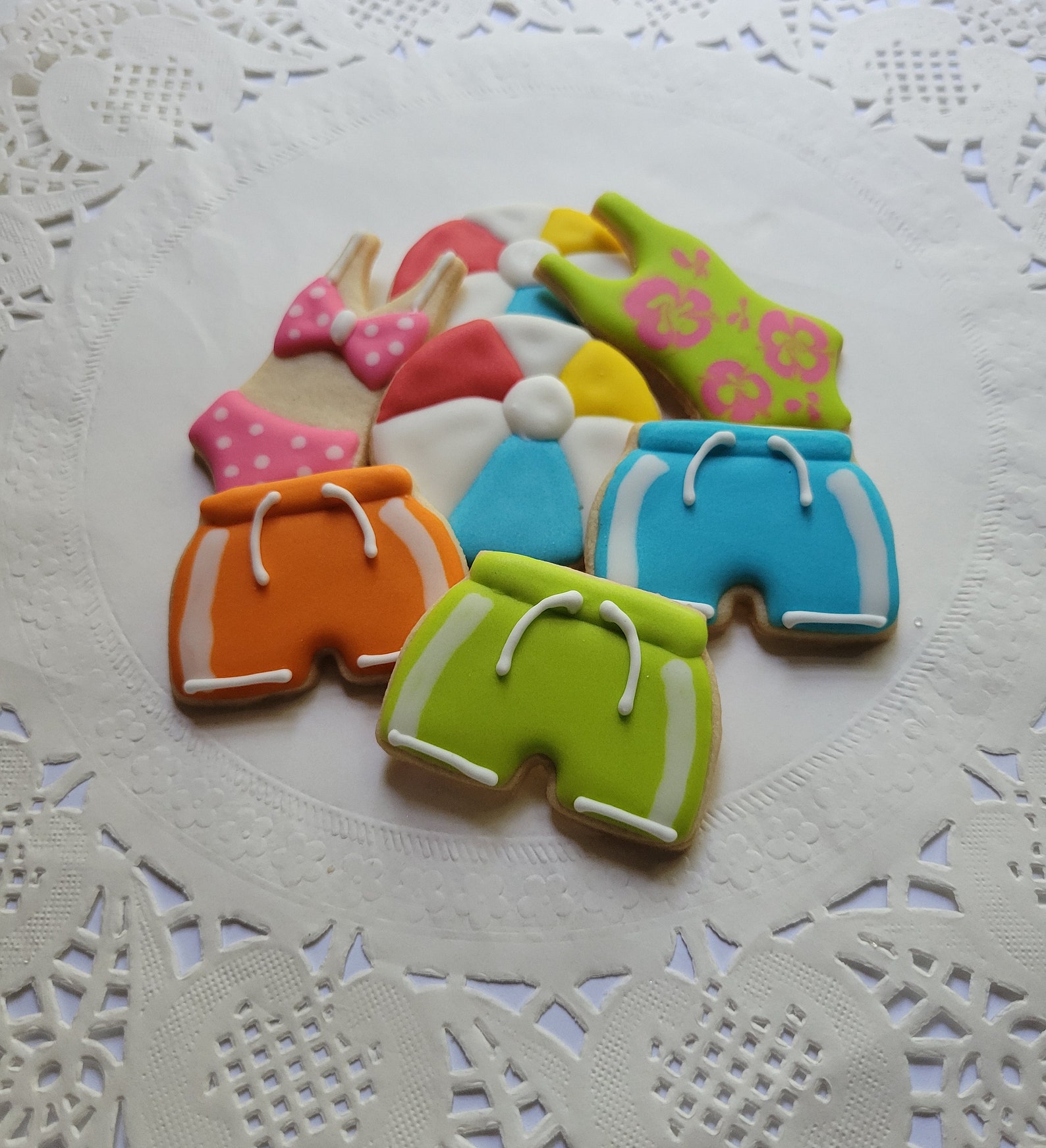 Mini Pool Party Sugar Cookies Beach Party Swim Suit Beach Ball 2 1/2 ...