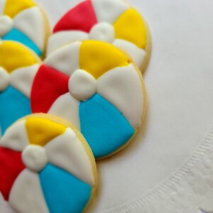 Mini Beach Ball Sugar Cookies - Pool Party - Beach Party - 2 1/2 Dozen ...