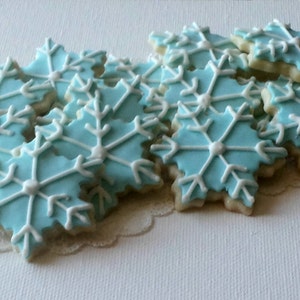 Mini Blue Snowflake Cookies - 2 1/2 Dozen Mini Cookies - Etsy