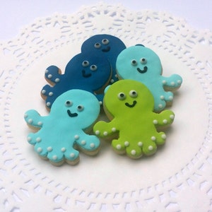 Octopus Sugar Cookies - Mini Cookies - Nautical Cookies - Etsy