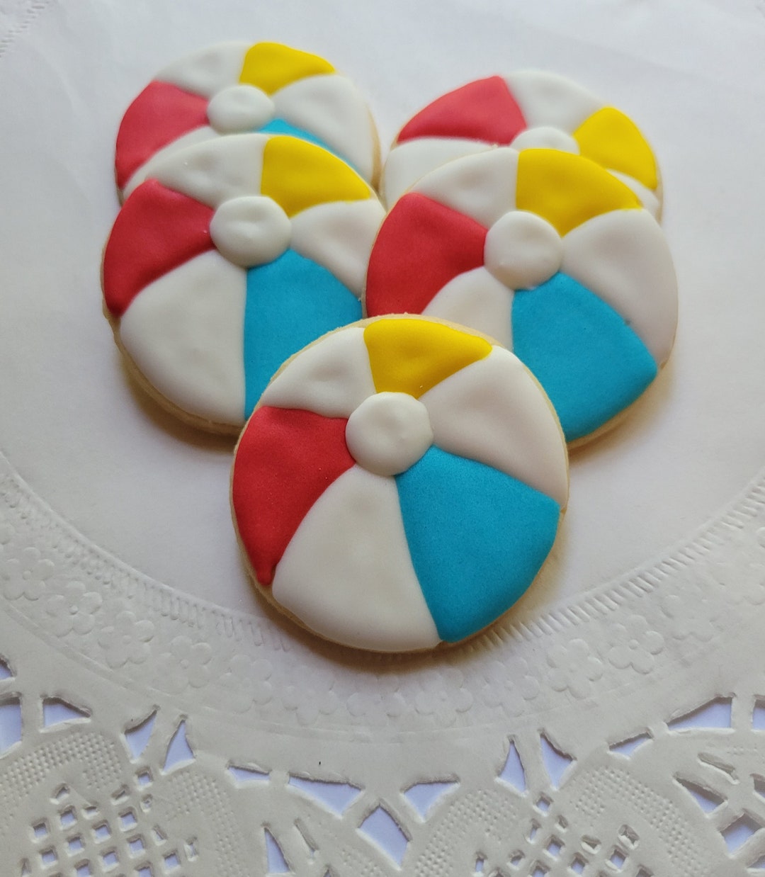 Mini Beach Ball Sugar Cookies - Pool Party - Beach Party - 2 1/2 Dozen ...