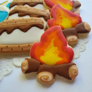 Mini Camping Cookies - Camper, Camp Fire, S'mores - 2 Dozen - Etsy