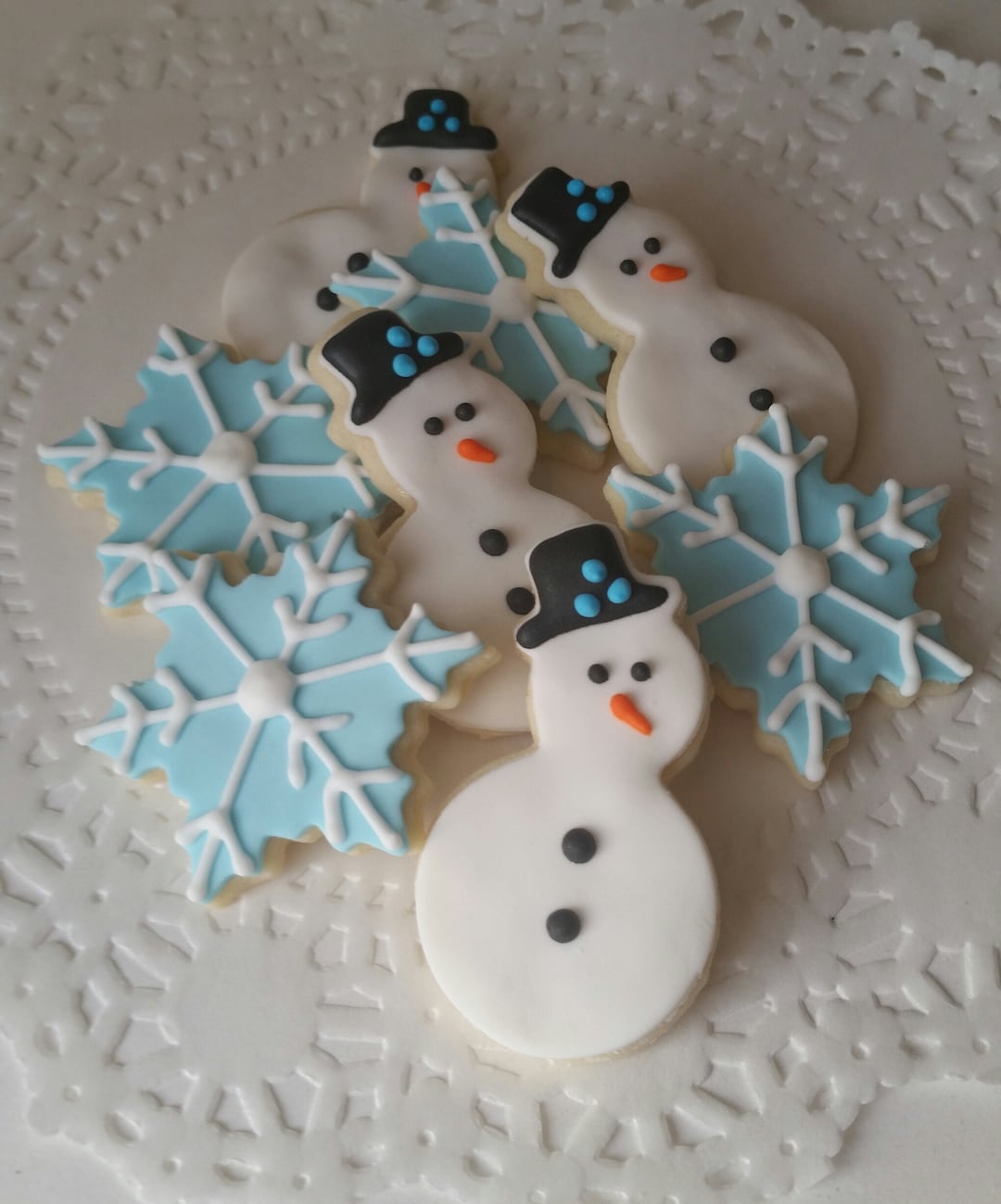 Mini Snowman and Snowflake Cookies - 2 1/2 Dozen Mini Cookies - Etsy