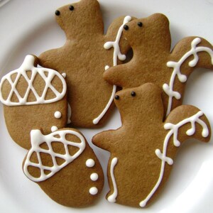 Gingerbread Squirrel and Acorn Cookies - 2 Dozen Cookies - Etsy