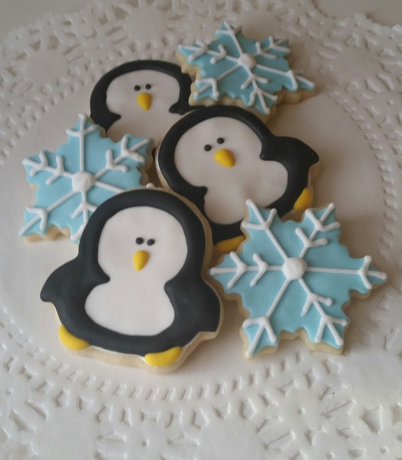 Mini Penguin and Snowflake Cookies - 2 1/2 Dozen Mini Cookies by Picket ...