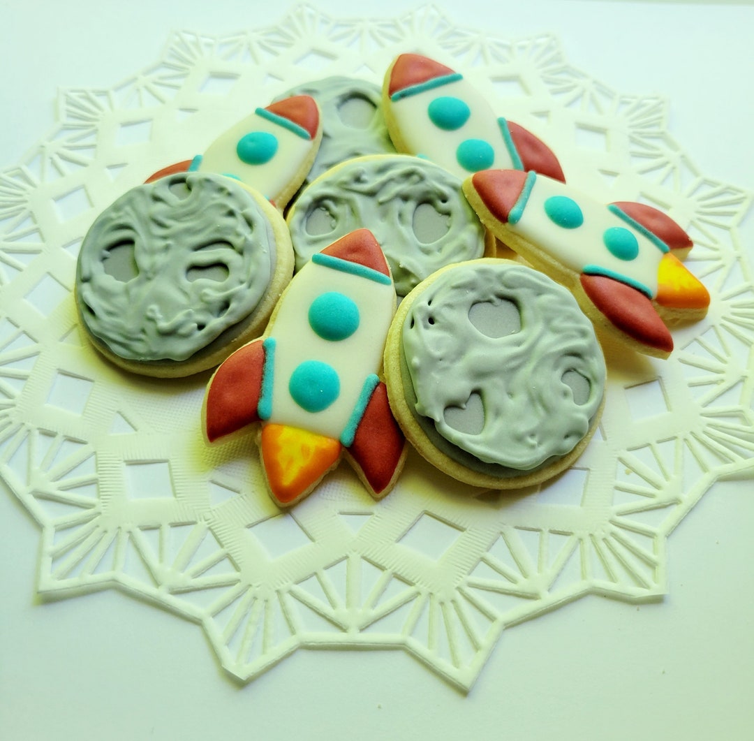 Mini Space Shuttle and Moon Cookies - 2 1/2 Dozen - Etsy