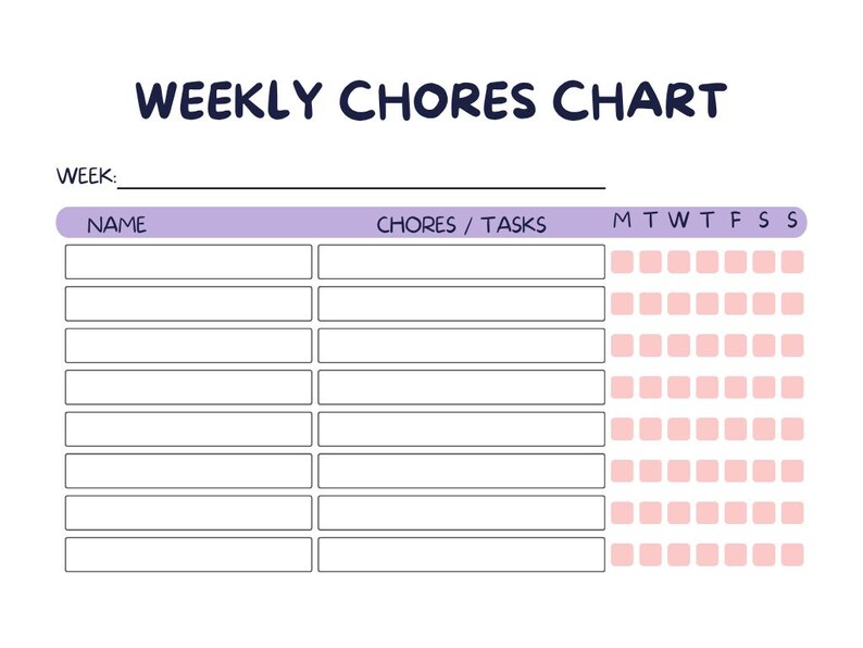 Sibling Chore Chart Printable | Two Kids Responsibility Tracker (PDF ...