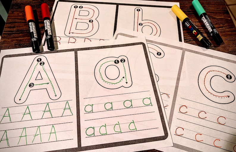 Alphabet Tracing Worksheets F–J | Uppercase & Lowercase Letter Practice ...