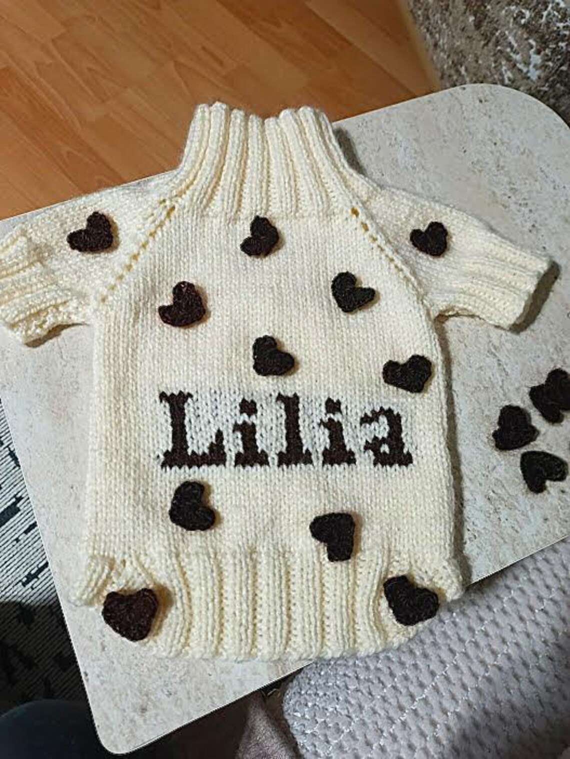 Personalized Dog Sweater With Name – Handmade Knit Pet Clothing - Etsy