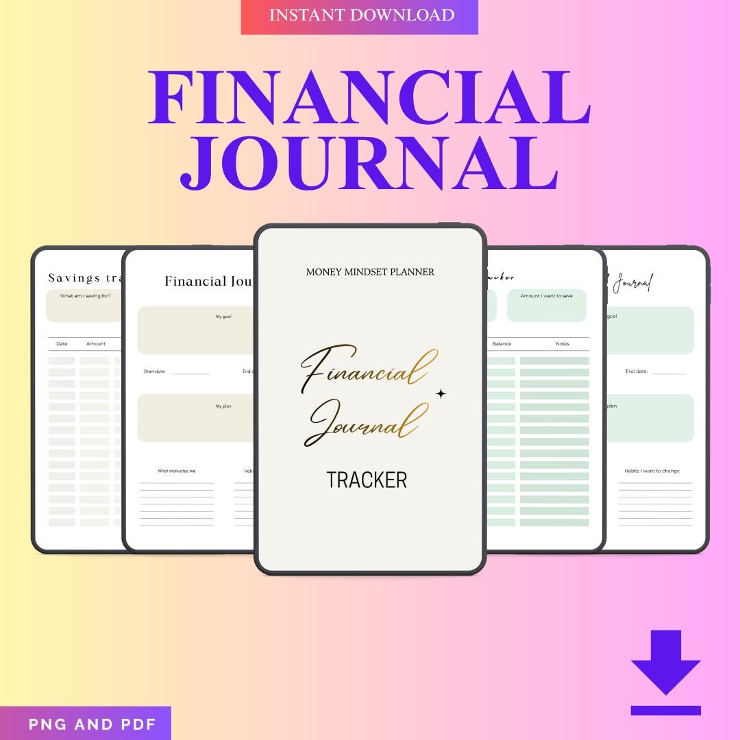 Financial Journal Printable | Money Management Planner, Budget Tracker ...