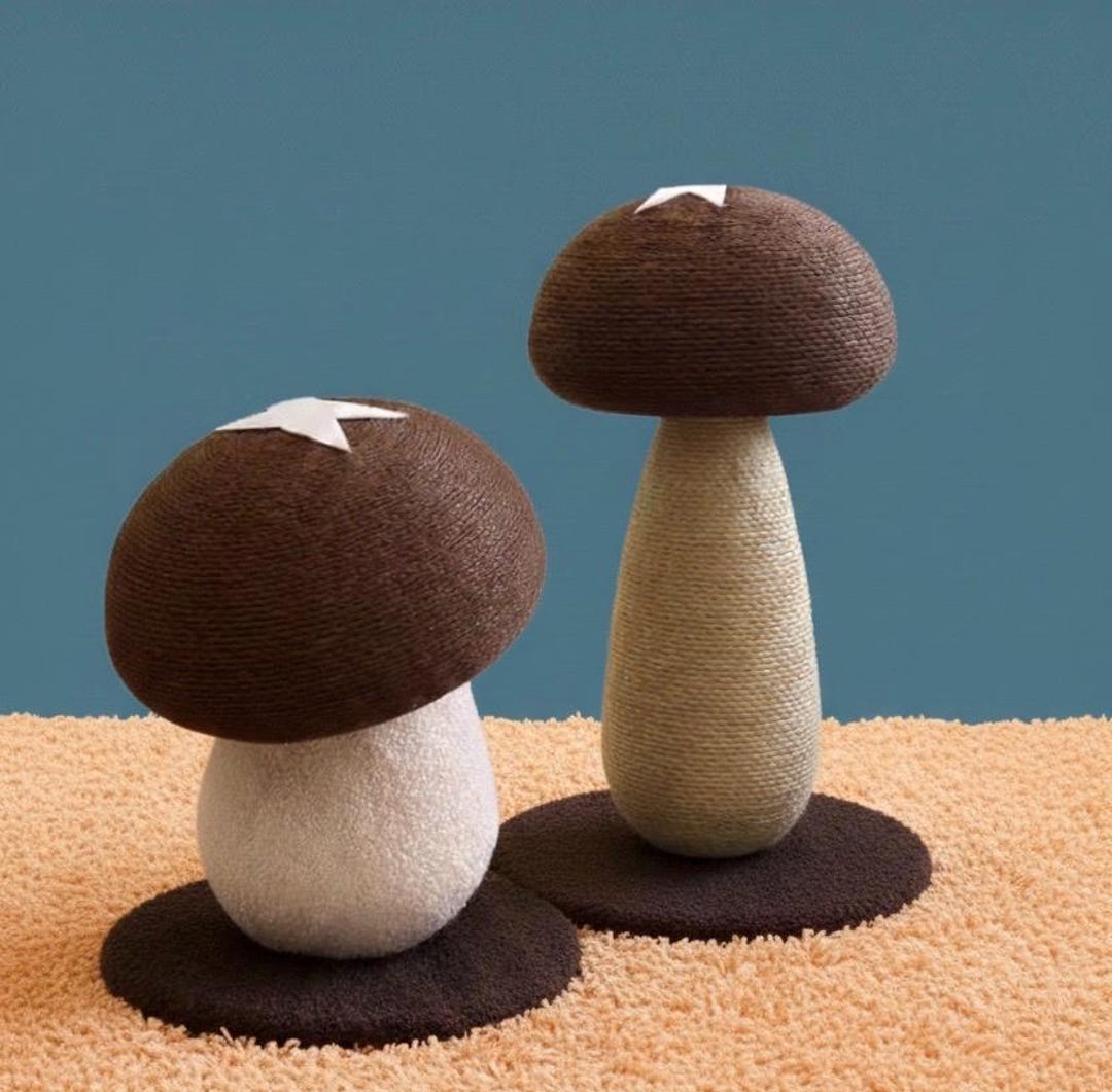 Mushroom Cat Scratching Post Sisal – Cute Design Scratcher Pole, Mini ...