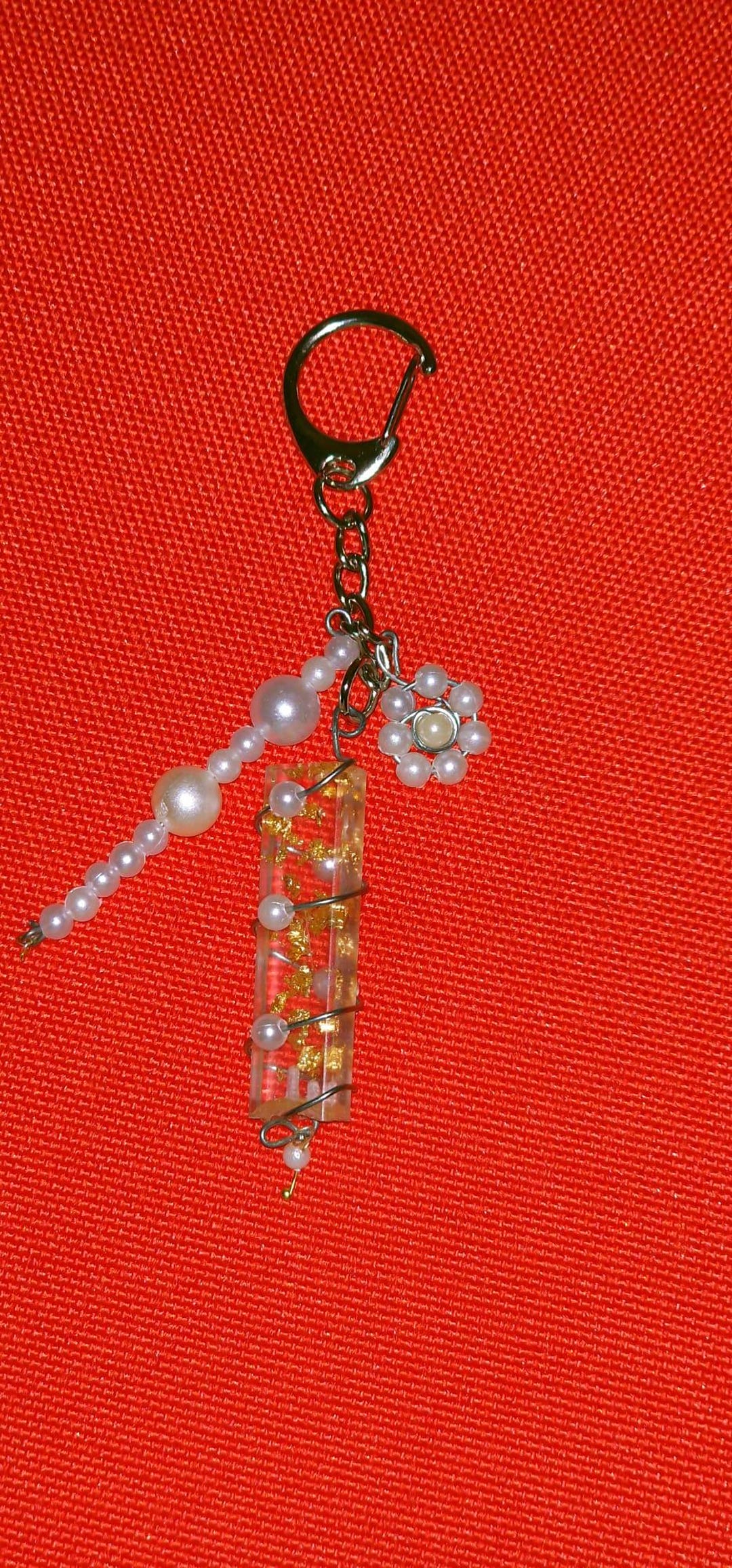 Crystal Keychain With Faux Pearls - Etsy