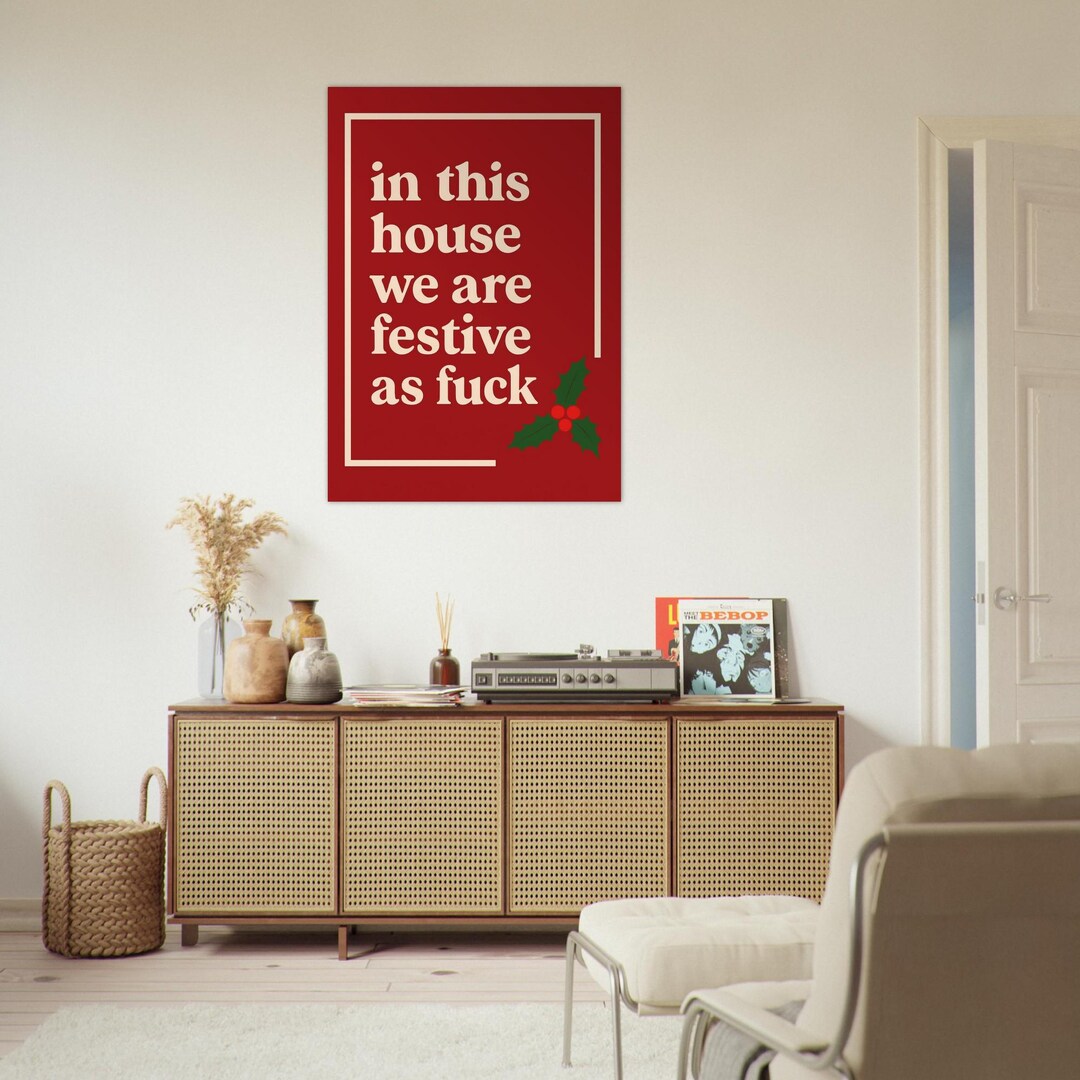 Funny Christmas Poster: Festive Love, Semi-gloss Holiday Decor - Etsy