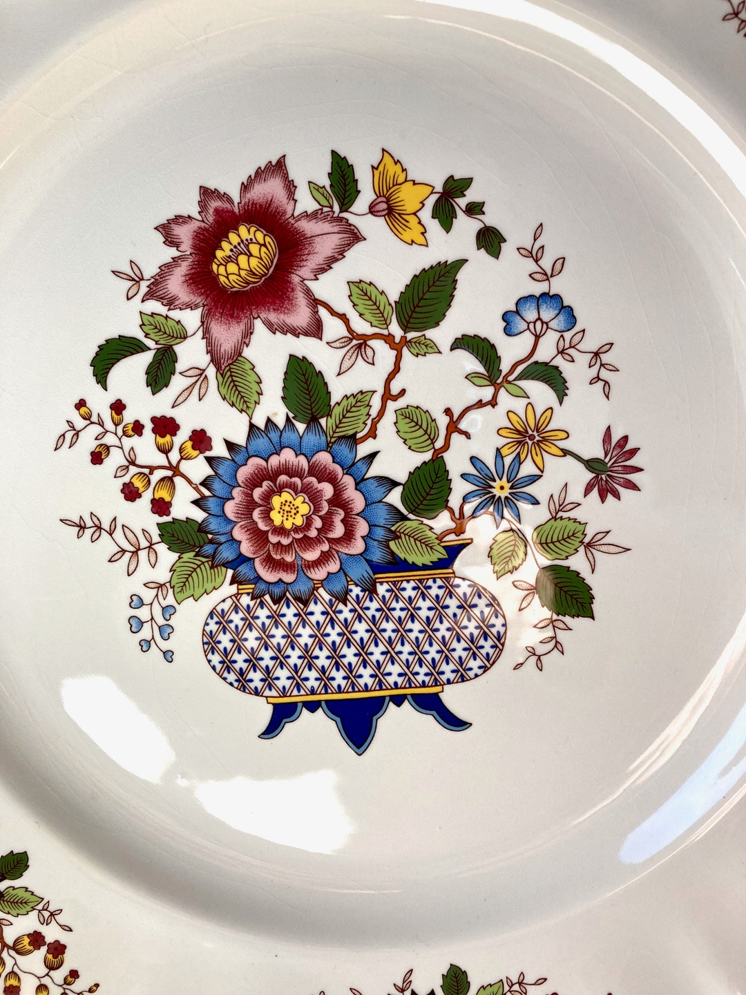 LARGE Vintage French Serving Platter Large Round Dish St Clement 14 ...