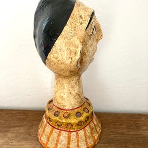 Vintage Large Paper Mache Bust paper Mache Art Indian Paper Mache ...