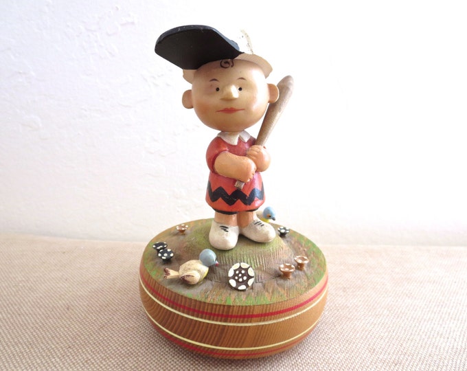 Anri Peanuts Music Box Charlie Brown Baseball Italy Take Me Out to the ...