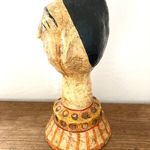 Vintage Large Paper Mache Bust paper Mache Art Indian Paper Mache ...