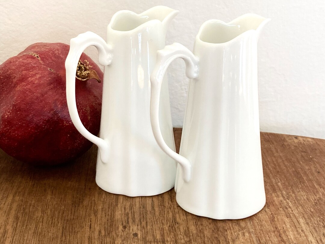 White Porcelain Cruets White Rustic Creamers Set of 2 Small Creamers ...