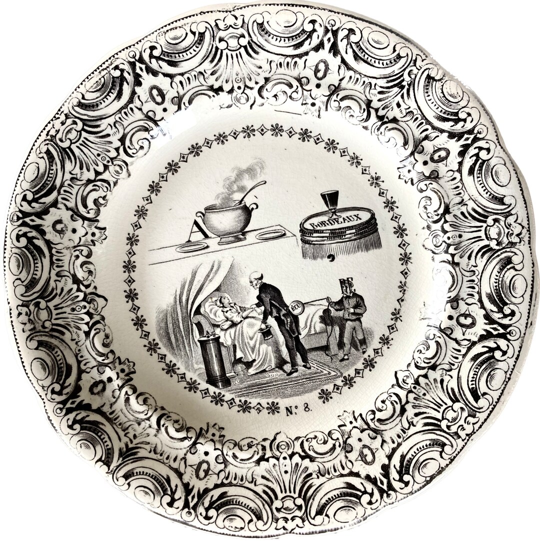 Antique French Plate/gien/original Riddle Plate/1850-1861 - Etsy