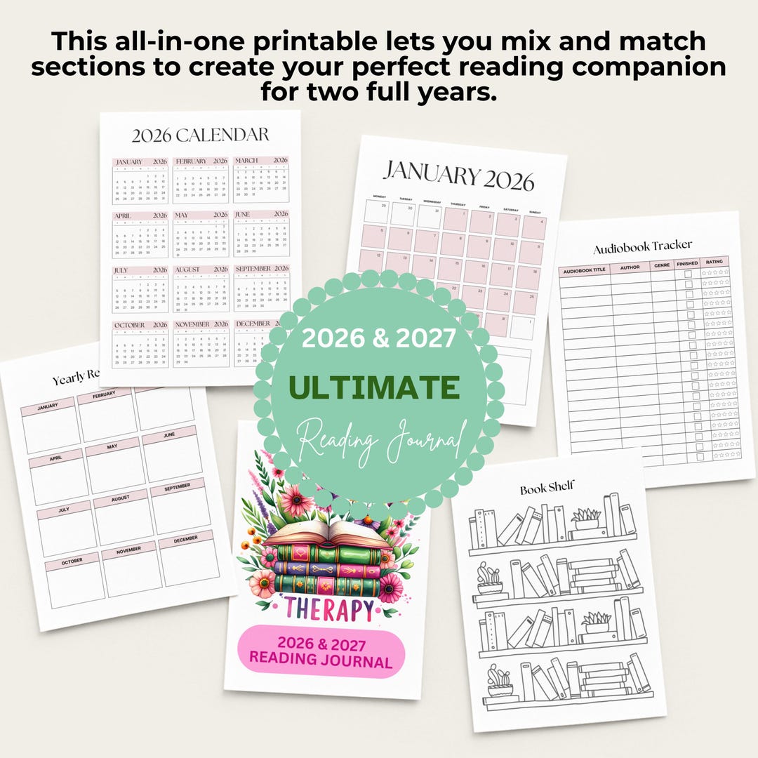 2026 2027 Reading Journal Printable | Book Journal Planner | Reading ...