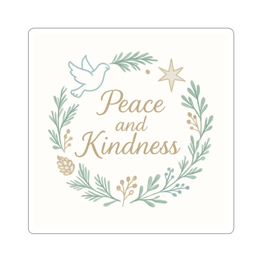 Peace and Kindness Wreath Kiss-cut Stickers | Dove, Botanical Decal - Etsy