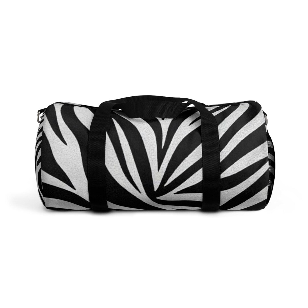 Zebra Stripe Duffel Bag | Black White Animal Print | Travel Gym Bag - Etsy