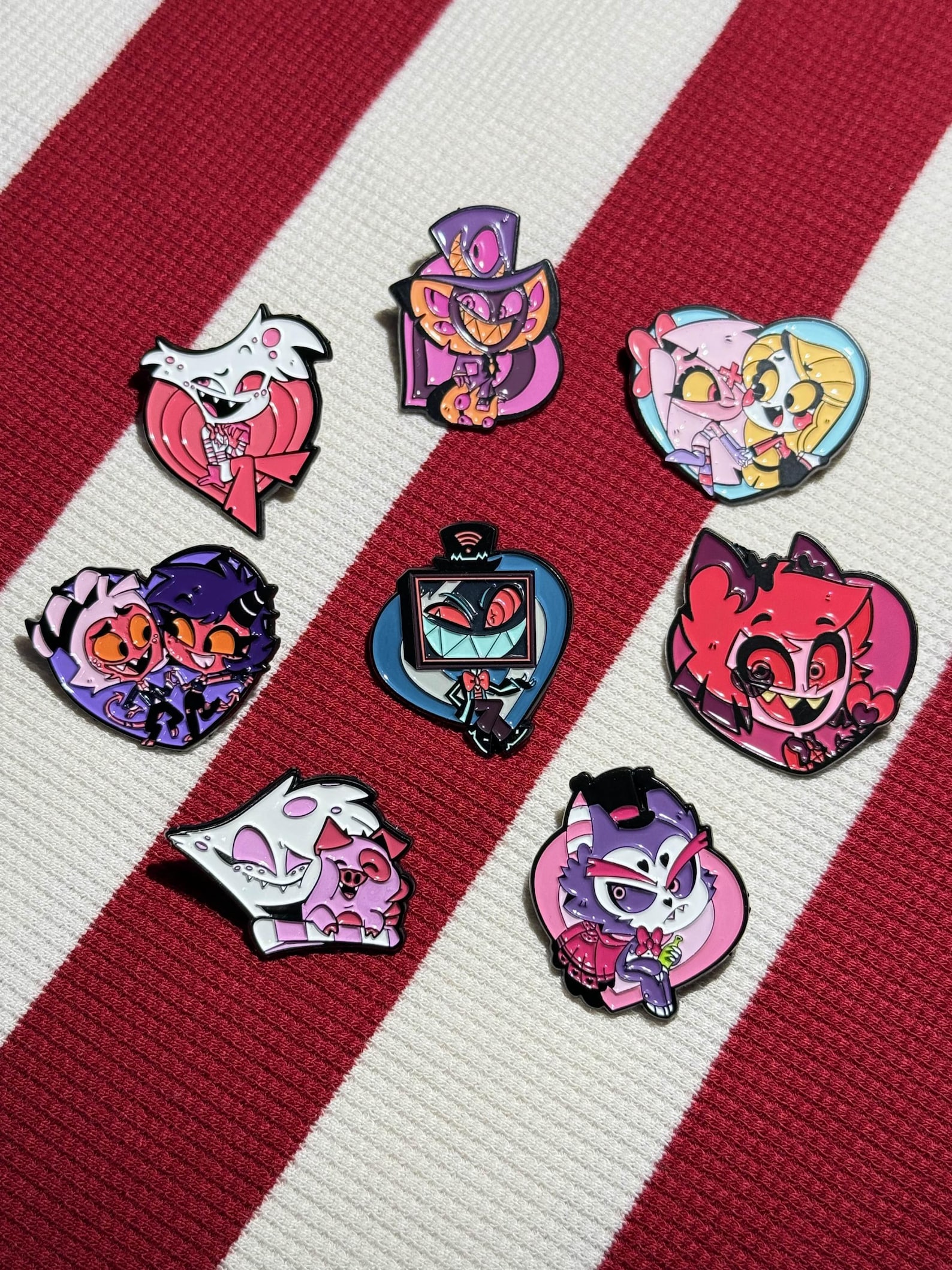 Hazbin Hotel Chibi Enamel Pins (alastor, Vox, Charlie, Angel Dust, Husk ...
