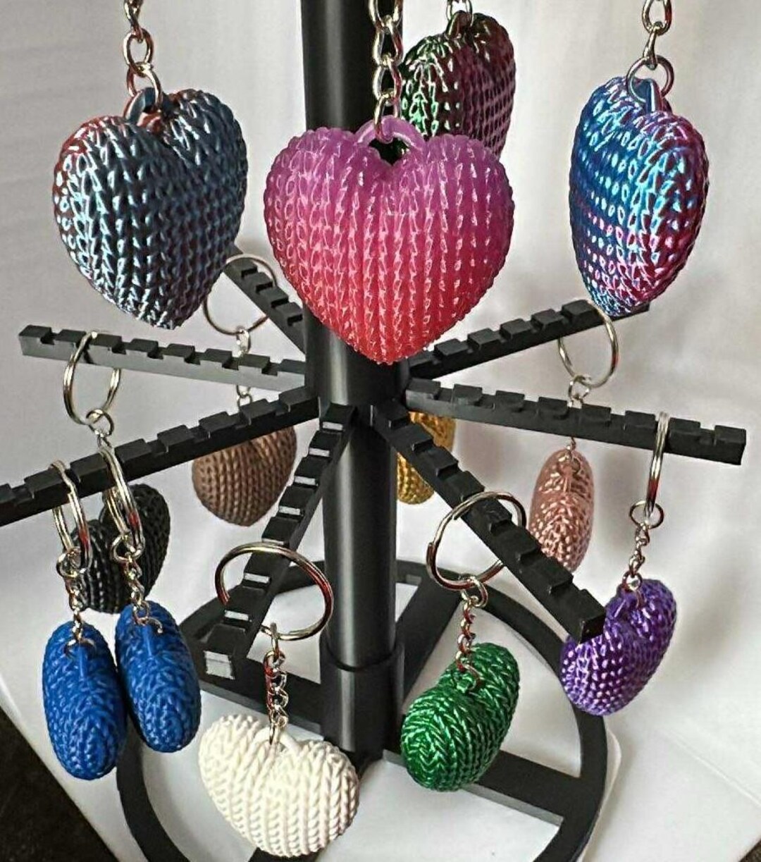 Knitted Heart Keychain – 3D Printed Cozy Charm - Etsy