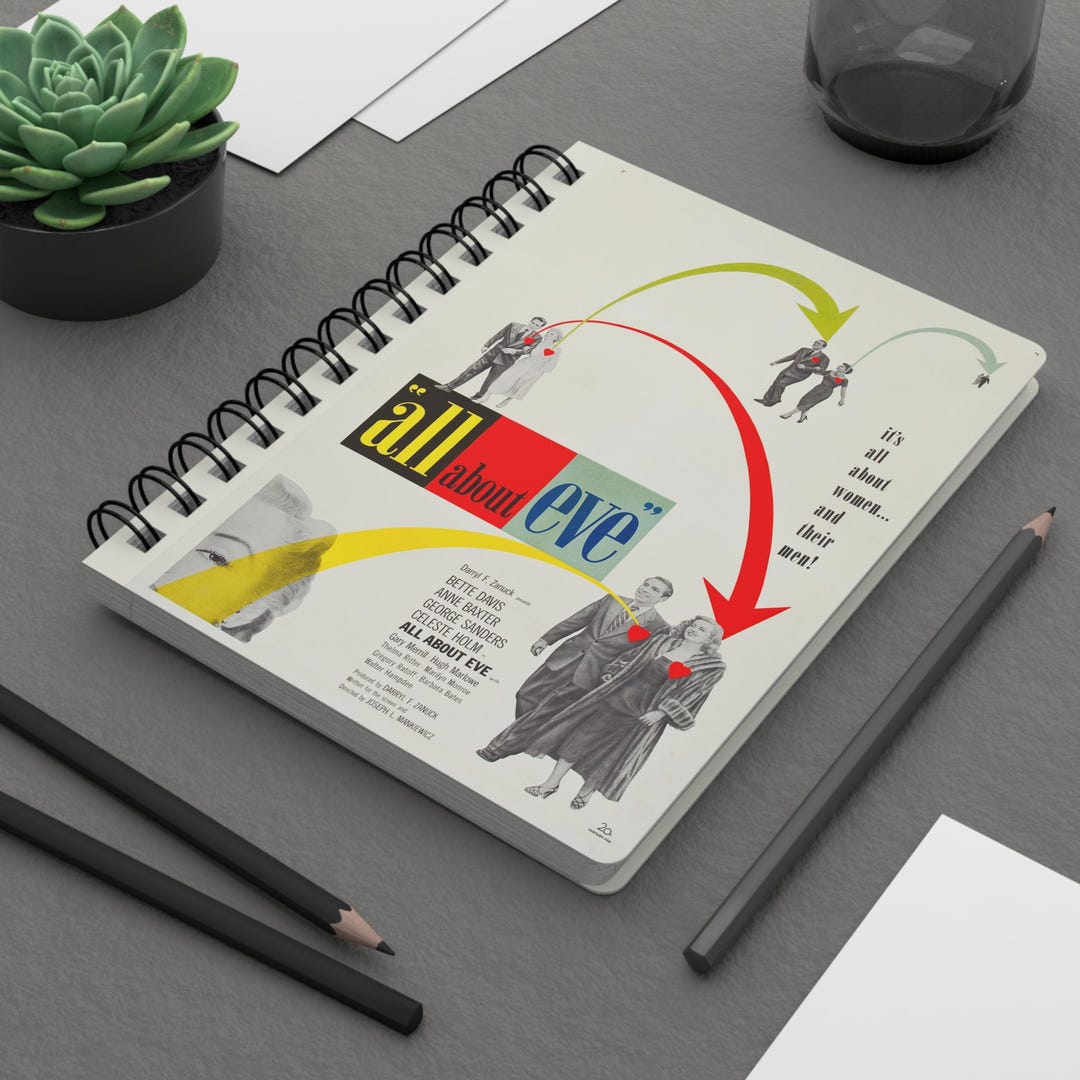 All About Eve Spiral Journal, Bette Davis Movie Poster Notebook - Etsy