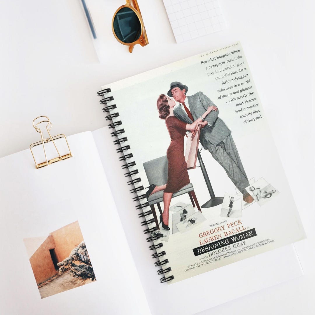 Designing Woman Classic Film Poster Spiral Notebook, Gregory Peck ...
