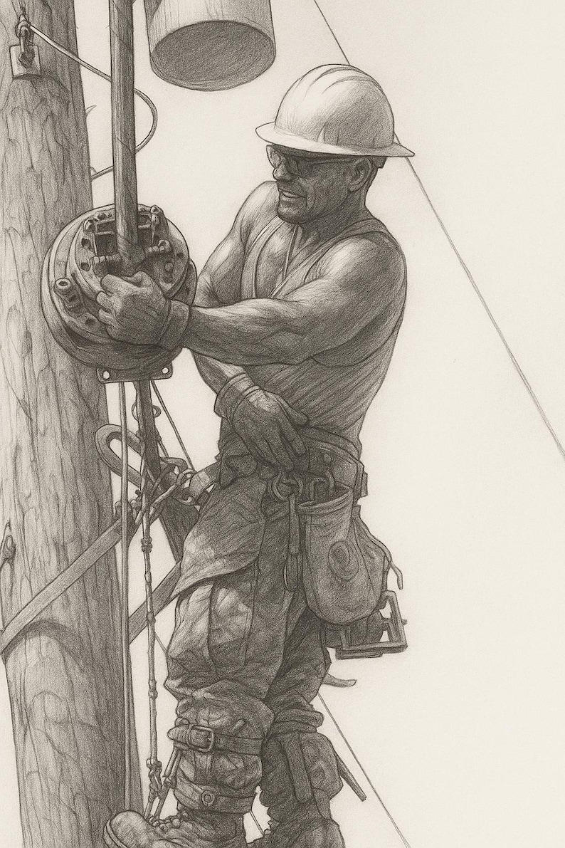 Linemen Utility Pole Illustration Mug | Electrician Lineman Coffee Cup ...