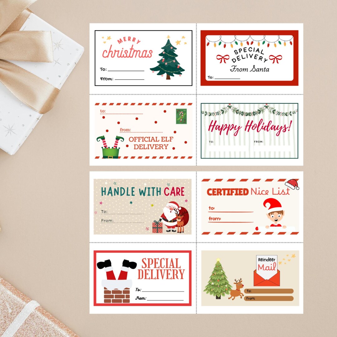 Festive Editable Gift Tags | Printable Christmas Labels | Instant ...
