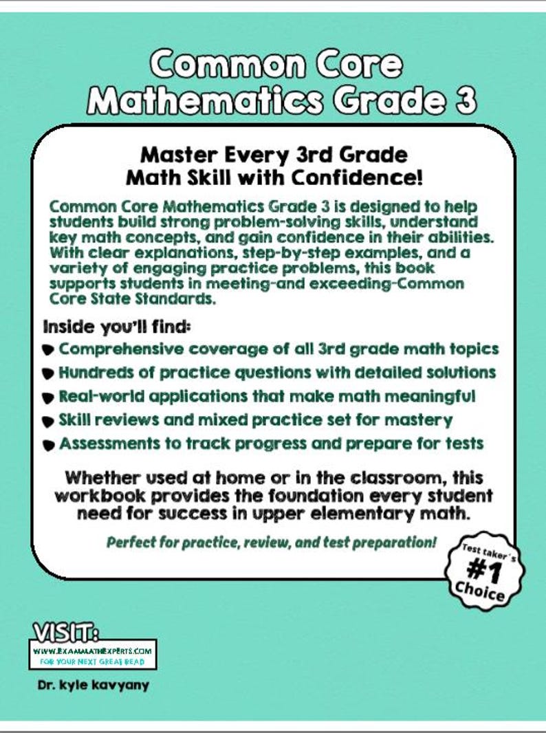 Common Core Mathematics Grade 3 - Etsy