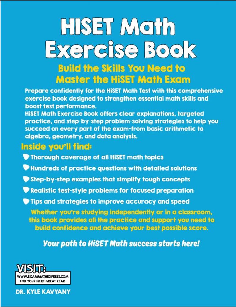 Hiset Math Exercise Book - Etsy