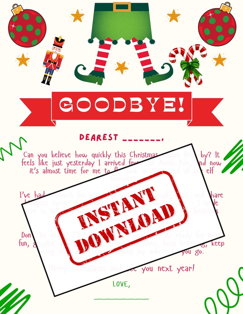Elf Letter Bundle Printable | Welcome, I’m Back & Goodbye Letters ...