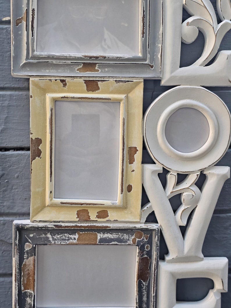 Wooden LOVE Wall Art Frame | Custom Photo Display | Rustic Home Décor ...