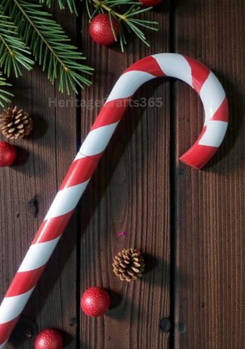 Candy Cane Walking Stick – Red & White, Christmas Cane - Etsy