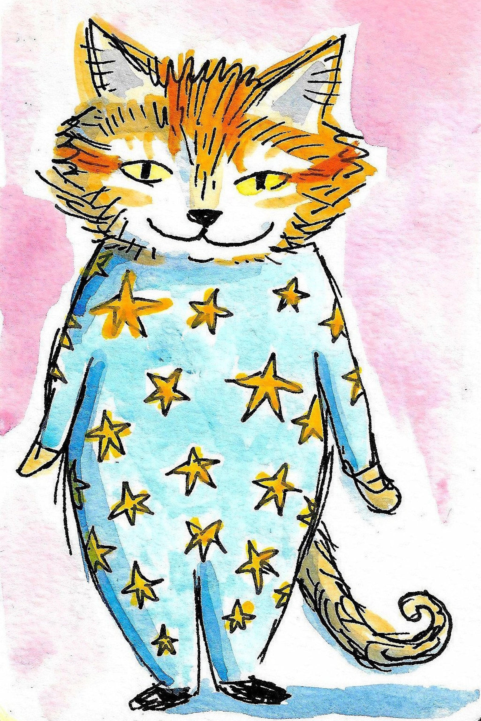The Cat's Pyjamas // Greeting Card - Etsy