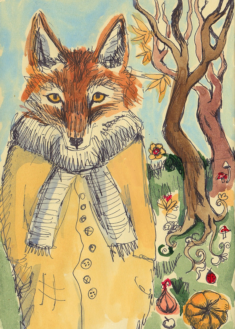 Autumn Fox Art Print - Etsy