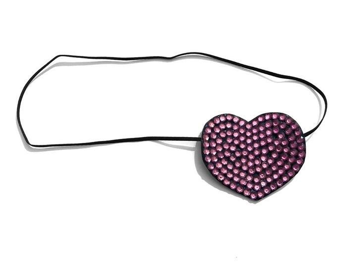 Heart Shaped Light Pastel Pink Crystal Bling Rhinestone Eye Patch - Etsy