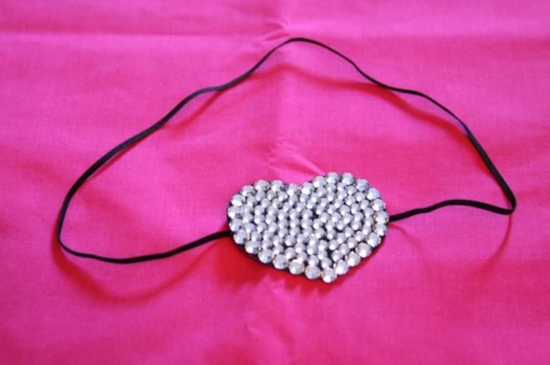 Heart Shaped Crystal Rhinestone Eye Patch - Etsy