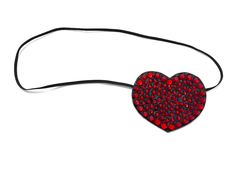 Heart Shaped Red Swarovski Crystal Rhinestone Eye Patch - Etsy